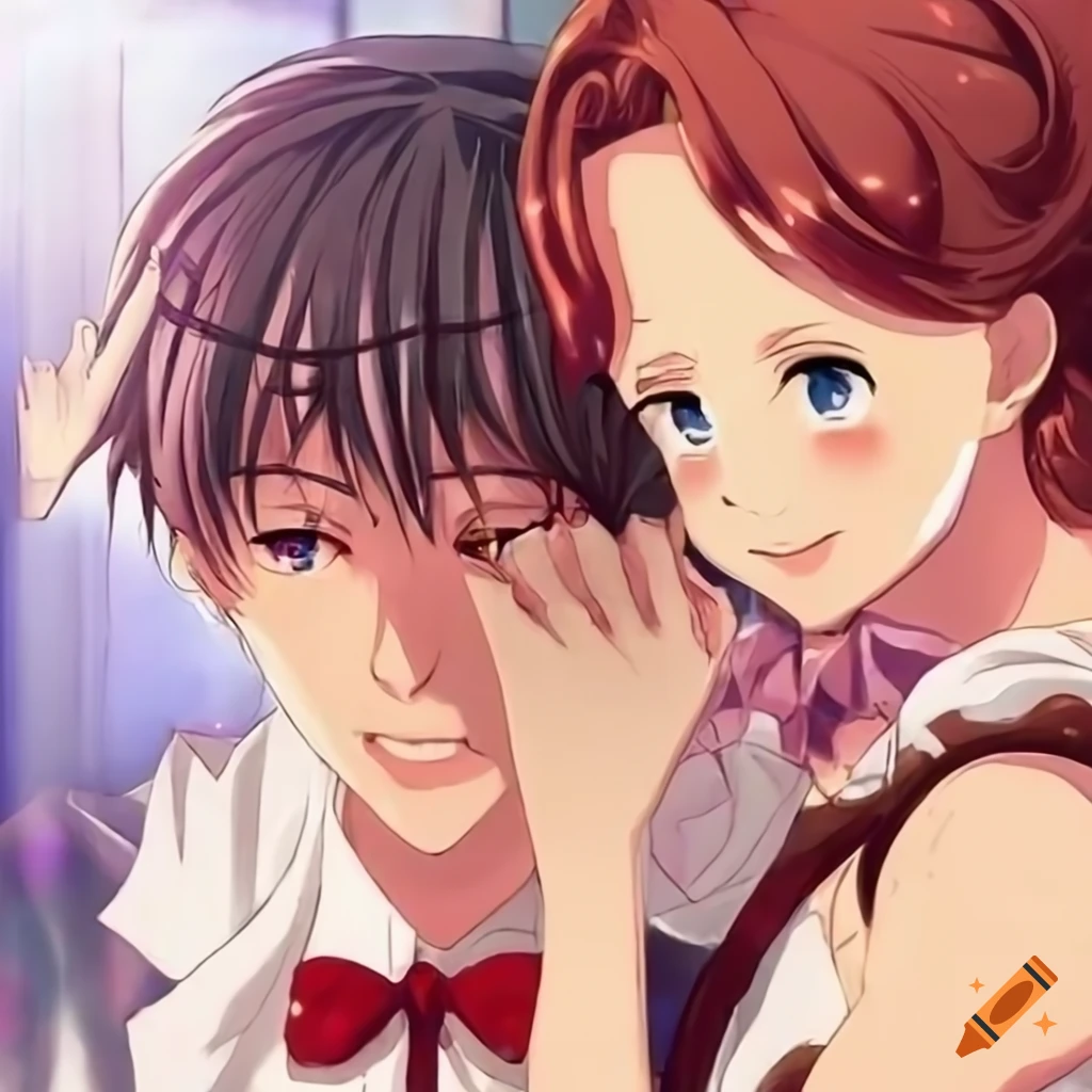 Romantic couple in a droste effect