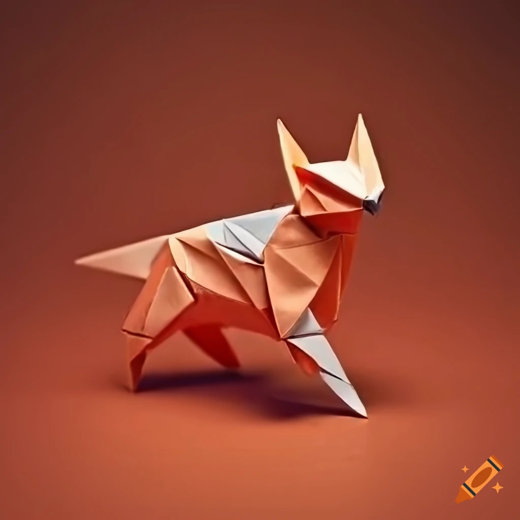 Origami simple fox orange