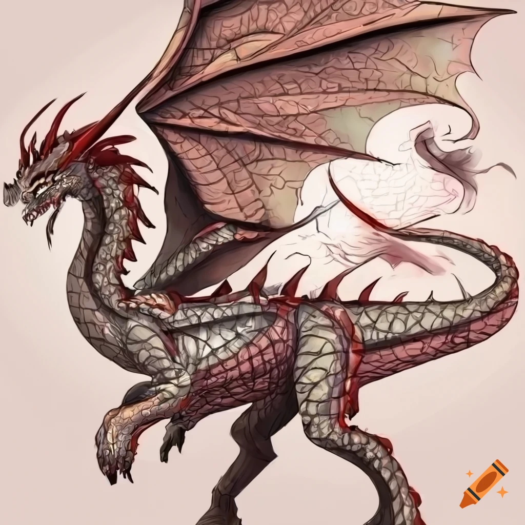 Concept designs of a dragon. full dragon body. dragon has four legs and ...