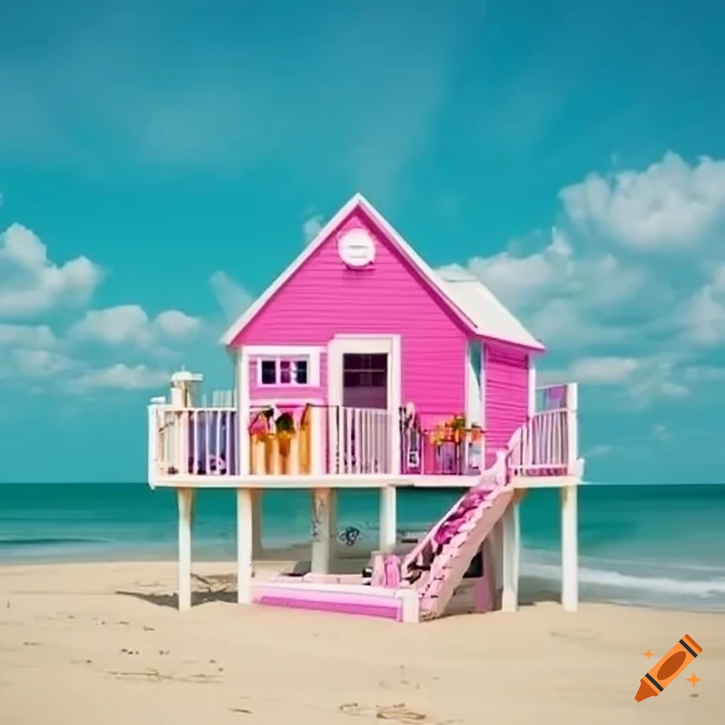 Surfside beach, texas barbie inspired house on Craiyon