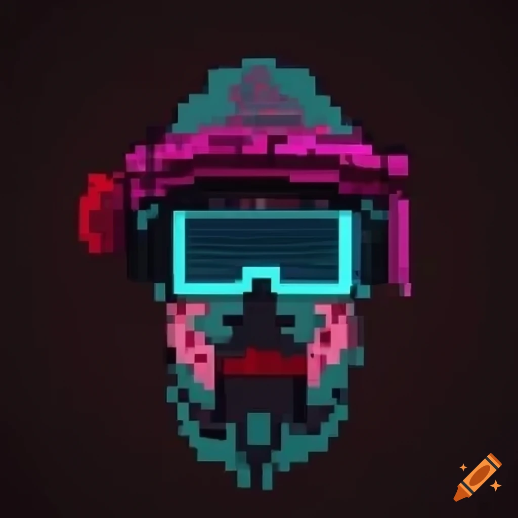 Cyberpunk pixel art glasses and goggles and hats