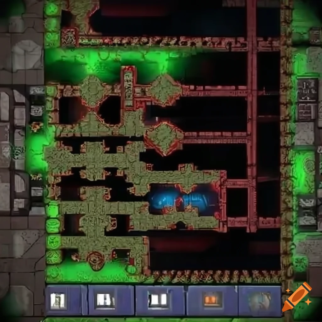 Polygon first person game battle with fractal