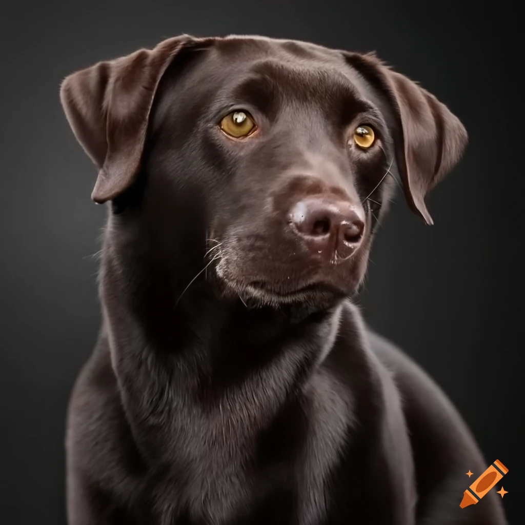 Chocolate labrador next to a black labrador on Craiyon