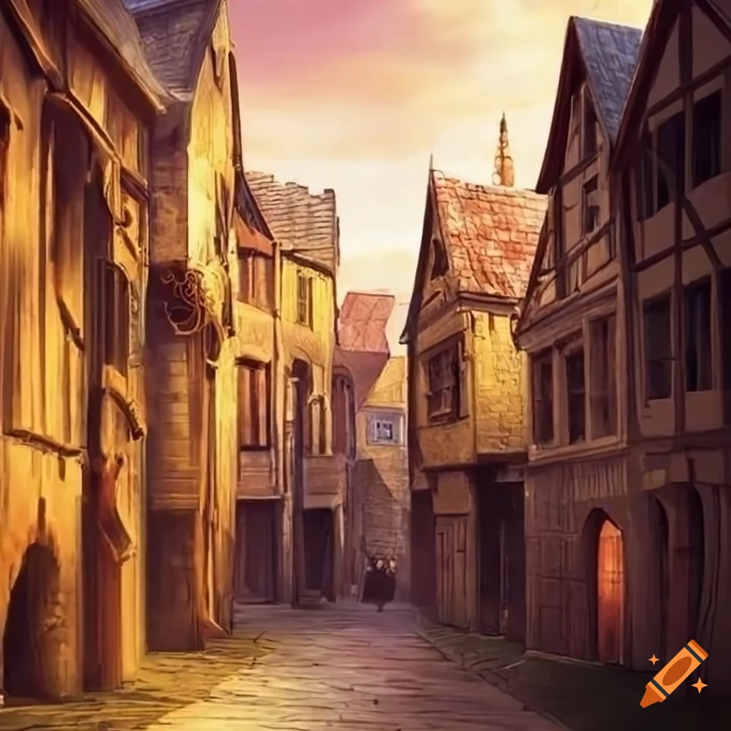 Medieval street on Craiyon