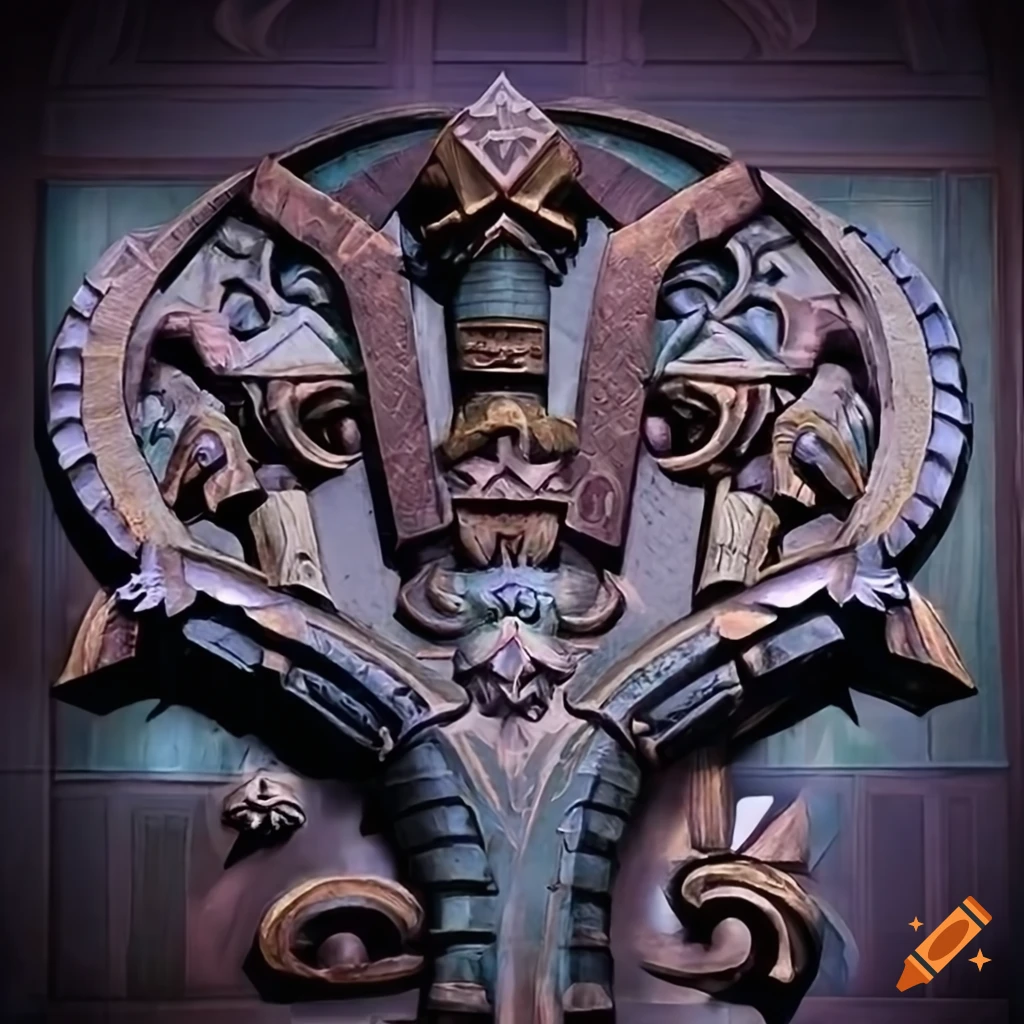 ‘Architectural Stave carving’-Style, hd Zelda game, sword shield ...