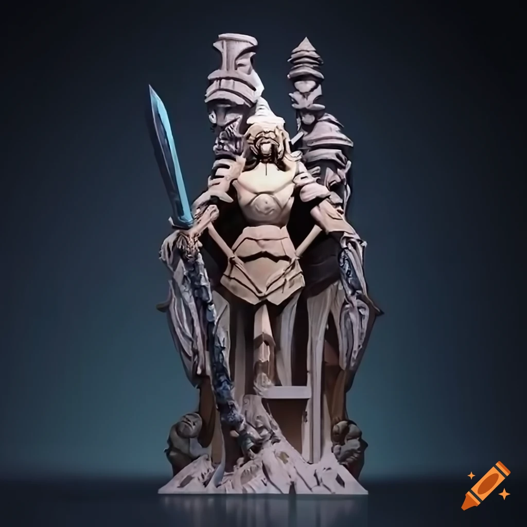 ‘architectural stave carving’-style, hd zelda game, sword and shield ...