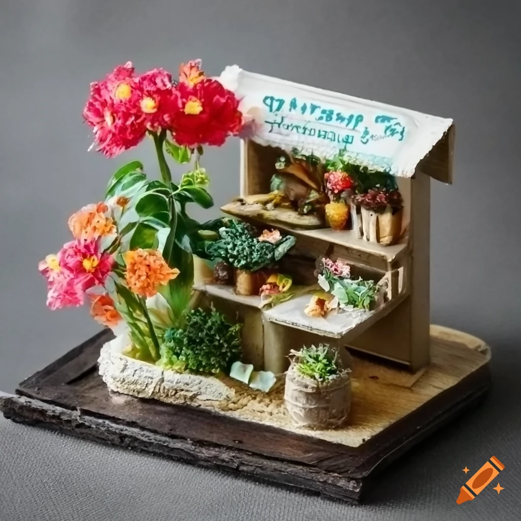 A mini flower shop, miniature diorama