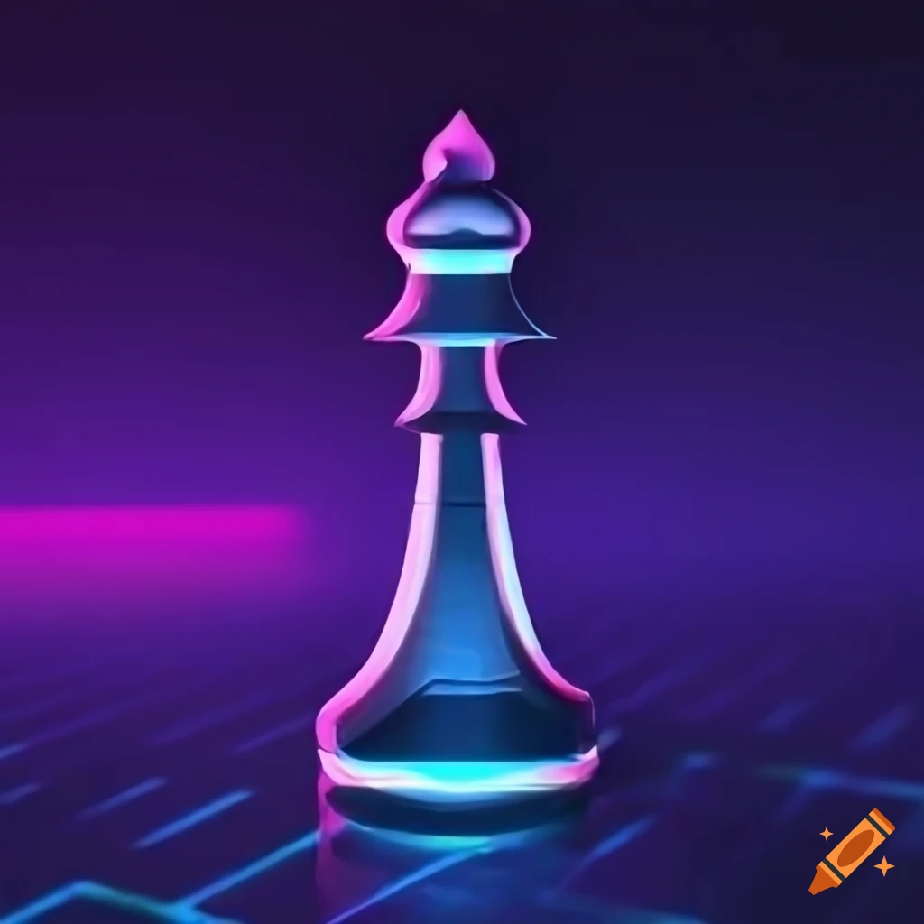 Original futuristic chess profile picture synthwave