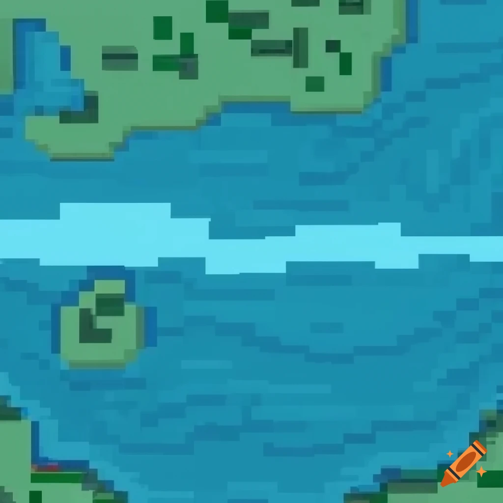 Pixel art: water of river top-down view on Craiyon
