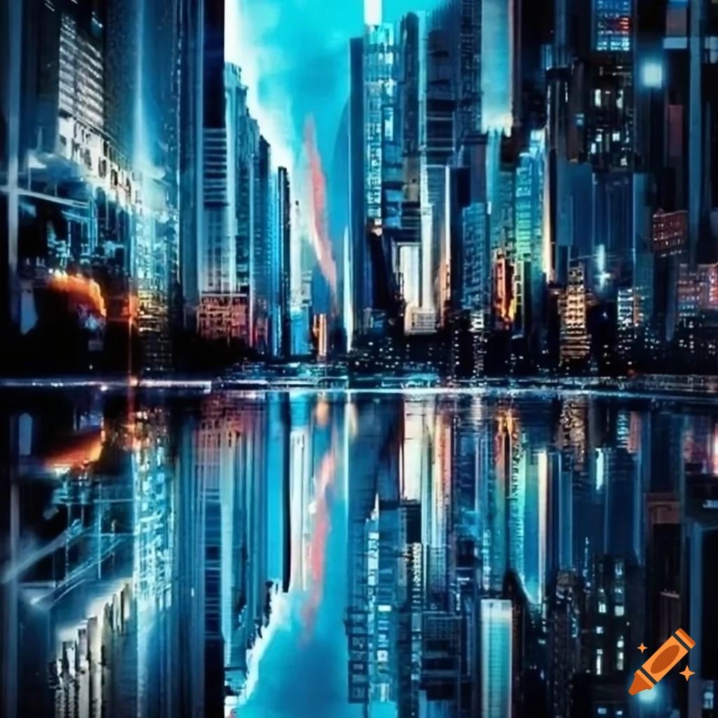 Blade runner style cityscape