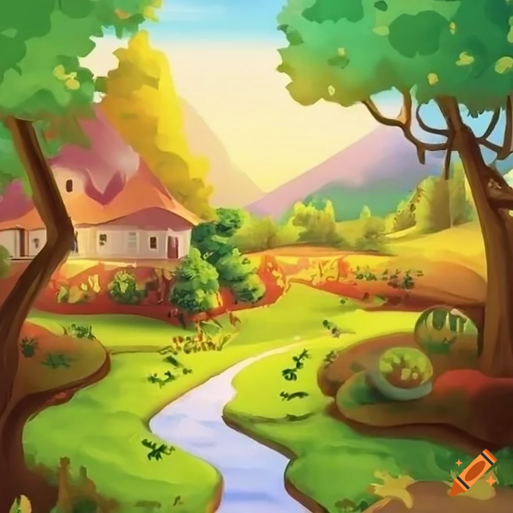 A happy peaceful scene on Craiyon