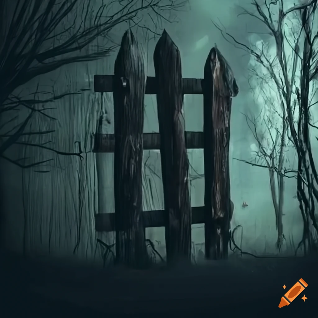 Spooky wooden fence