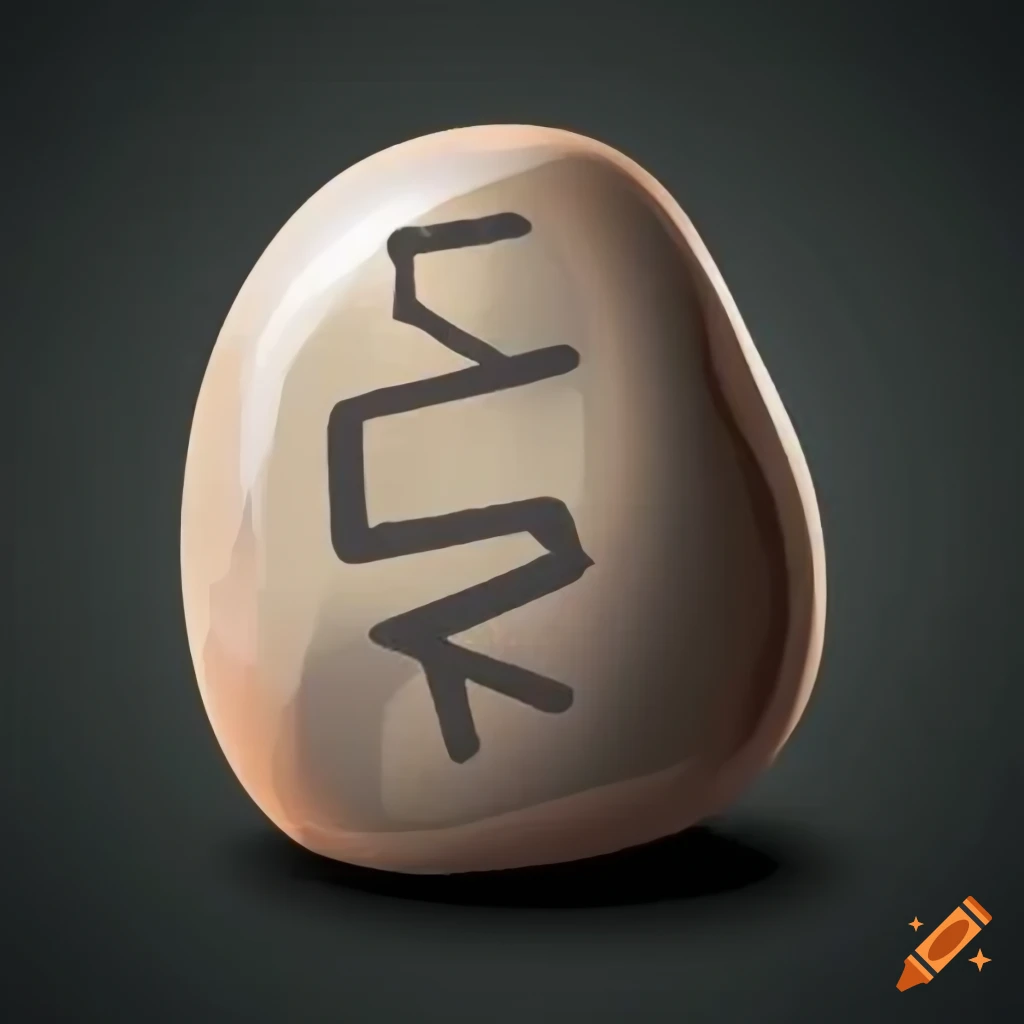 Stone with a rune inscription on a transparent background on Craiyon