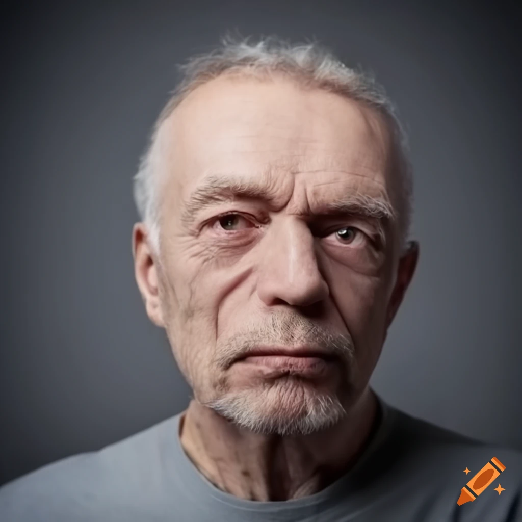 A serious middle-aged man with a stern expression on Craiyon