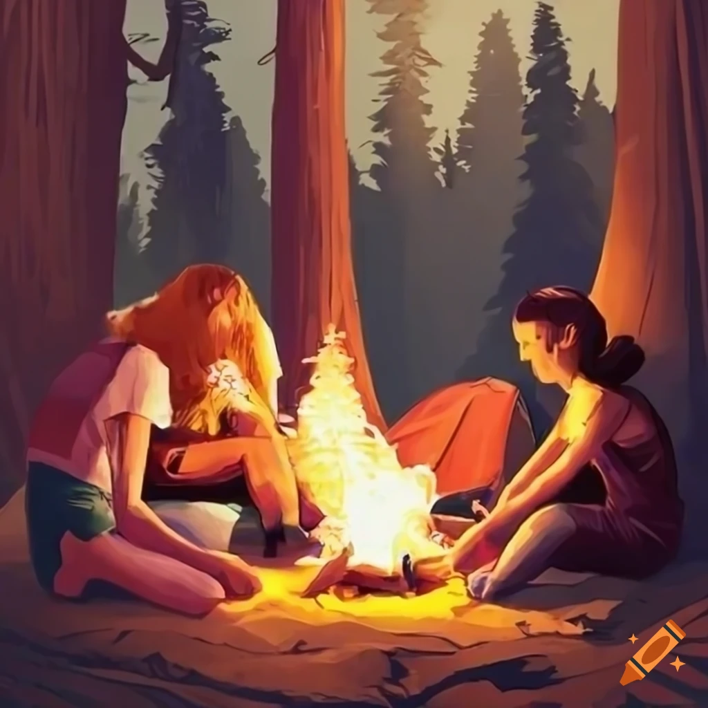People camping artwork