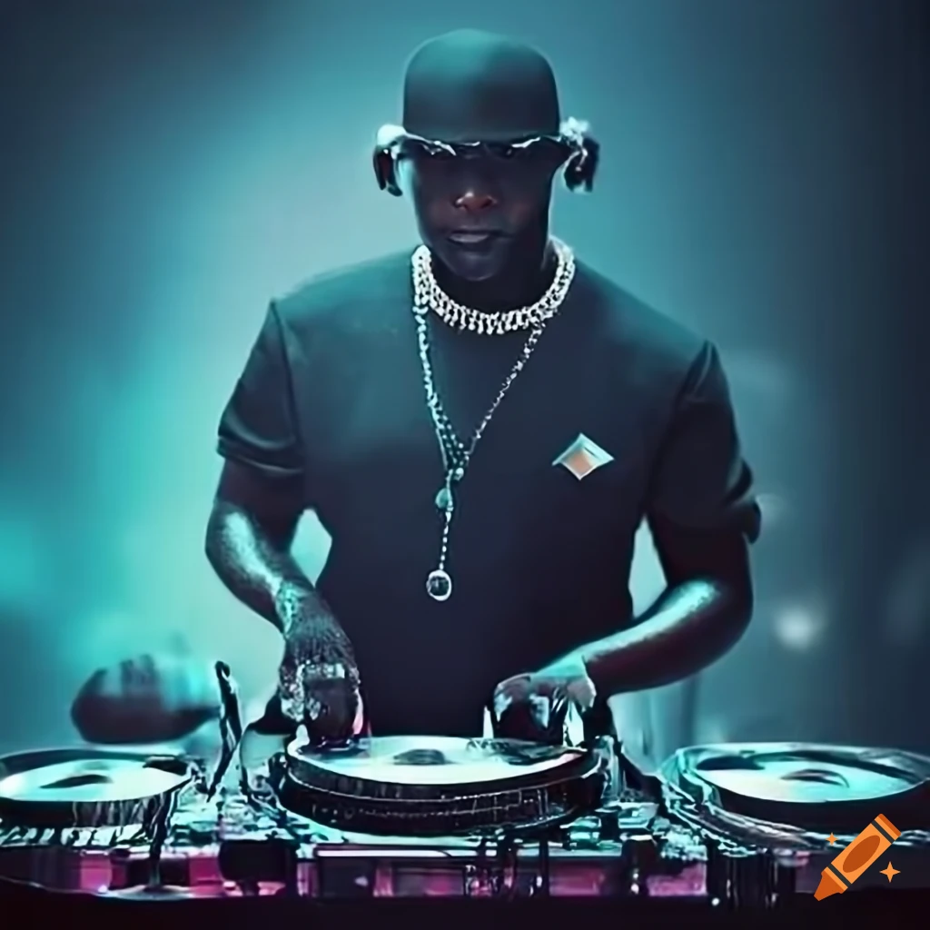 Black dj at party