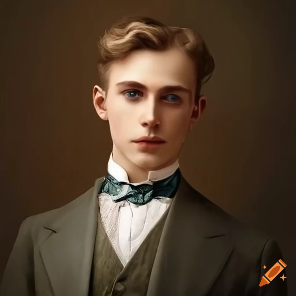 Handsome edwardian guy on Craiyon