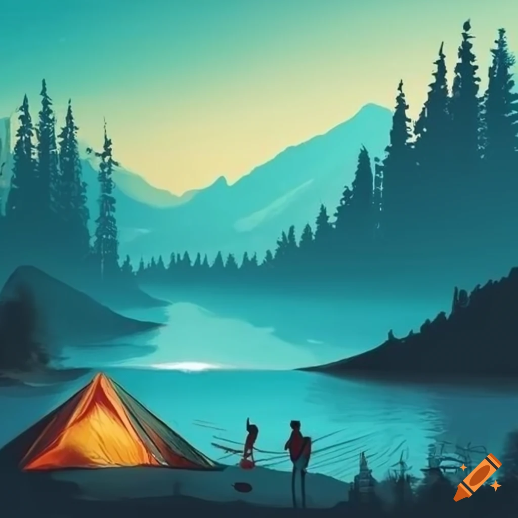 People camping artwork