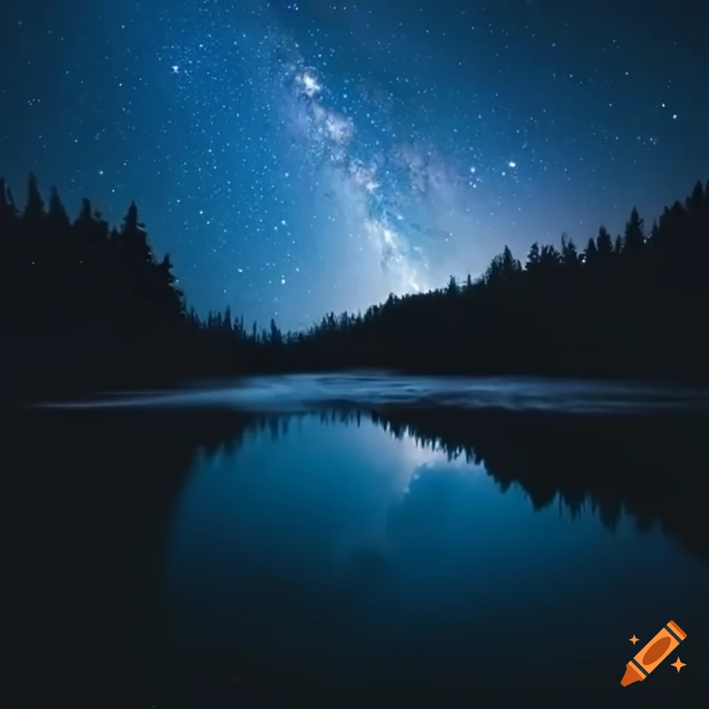 Sky night stars moon stream