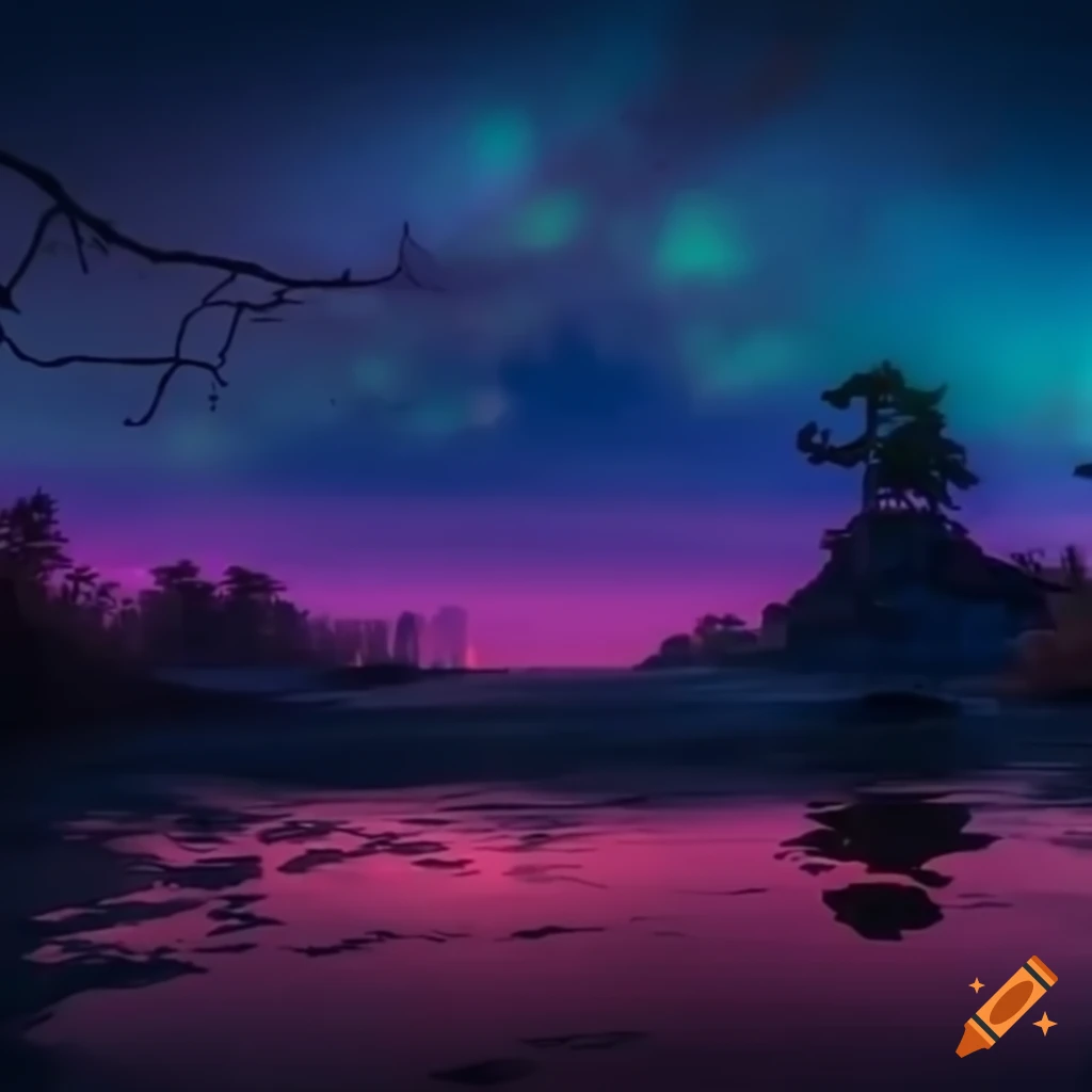 Jujutsu kaisen night scenery on Craiyon