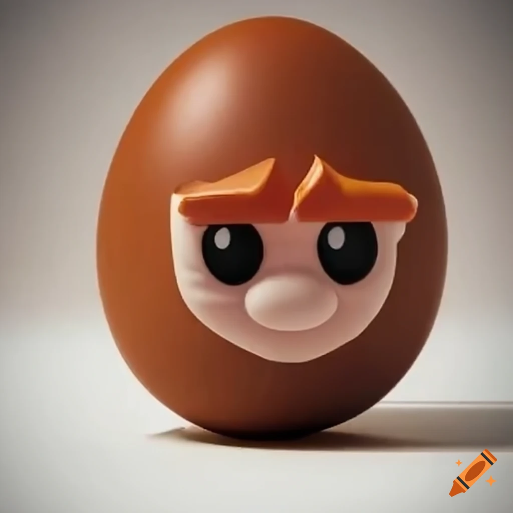 An egg with the face of super-mario 3d