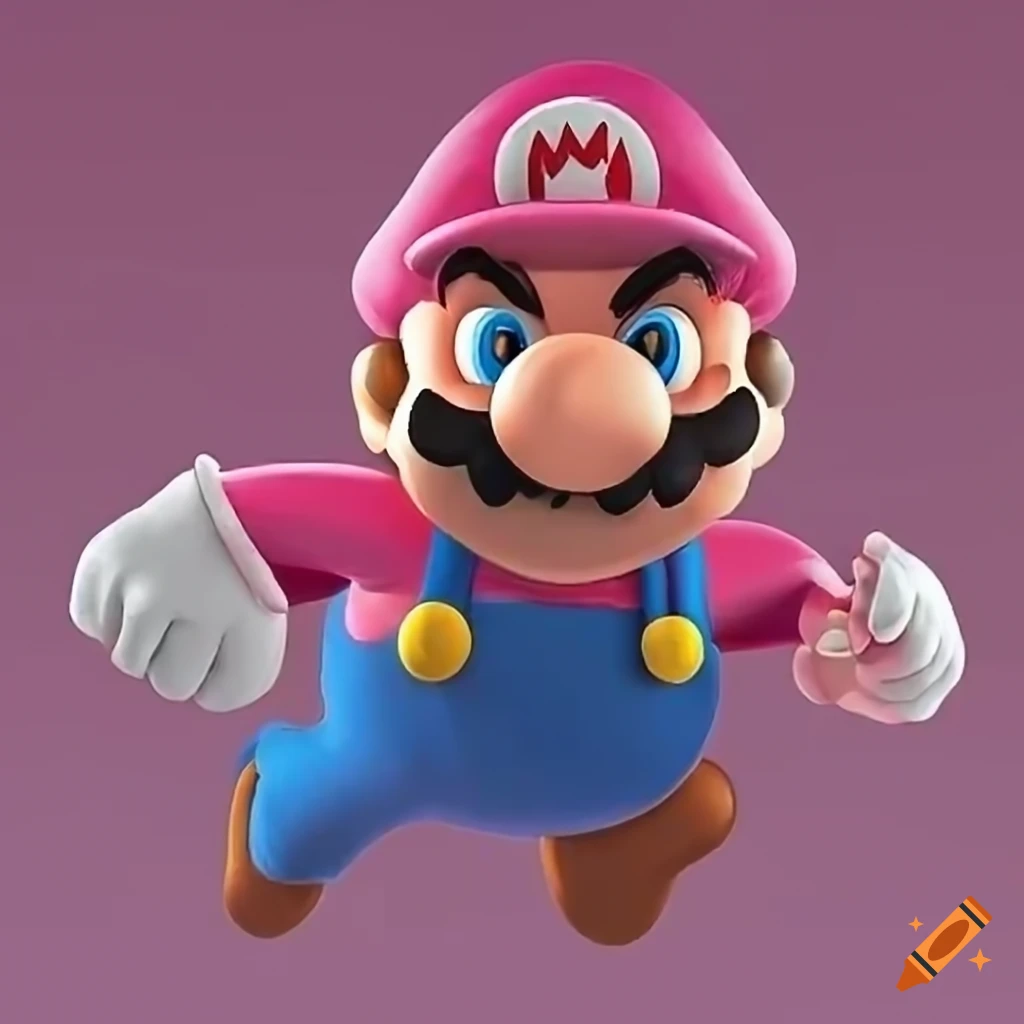Angry pink mario on Craiyon