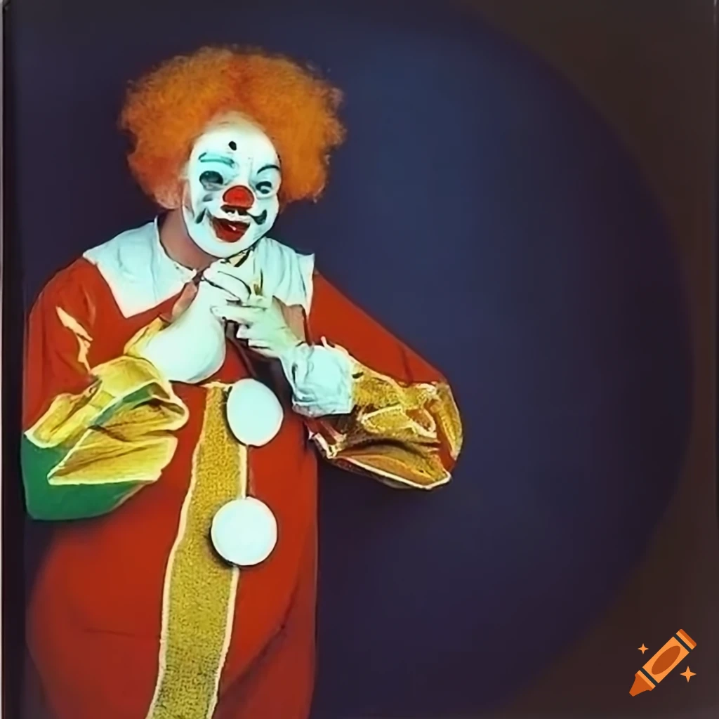 Clown playing noughts and crosses, 70s photo on Craiyon