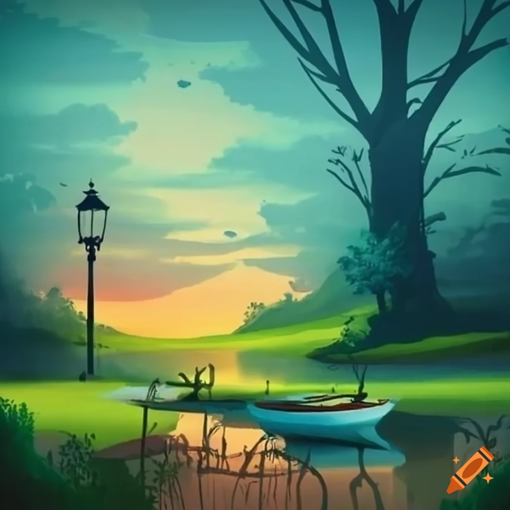 A happy peaceful scene on Craiyon