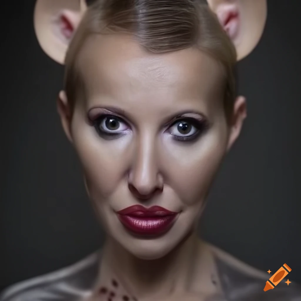 Dark grey transparent latex rat head ksenia sobchak face