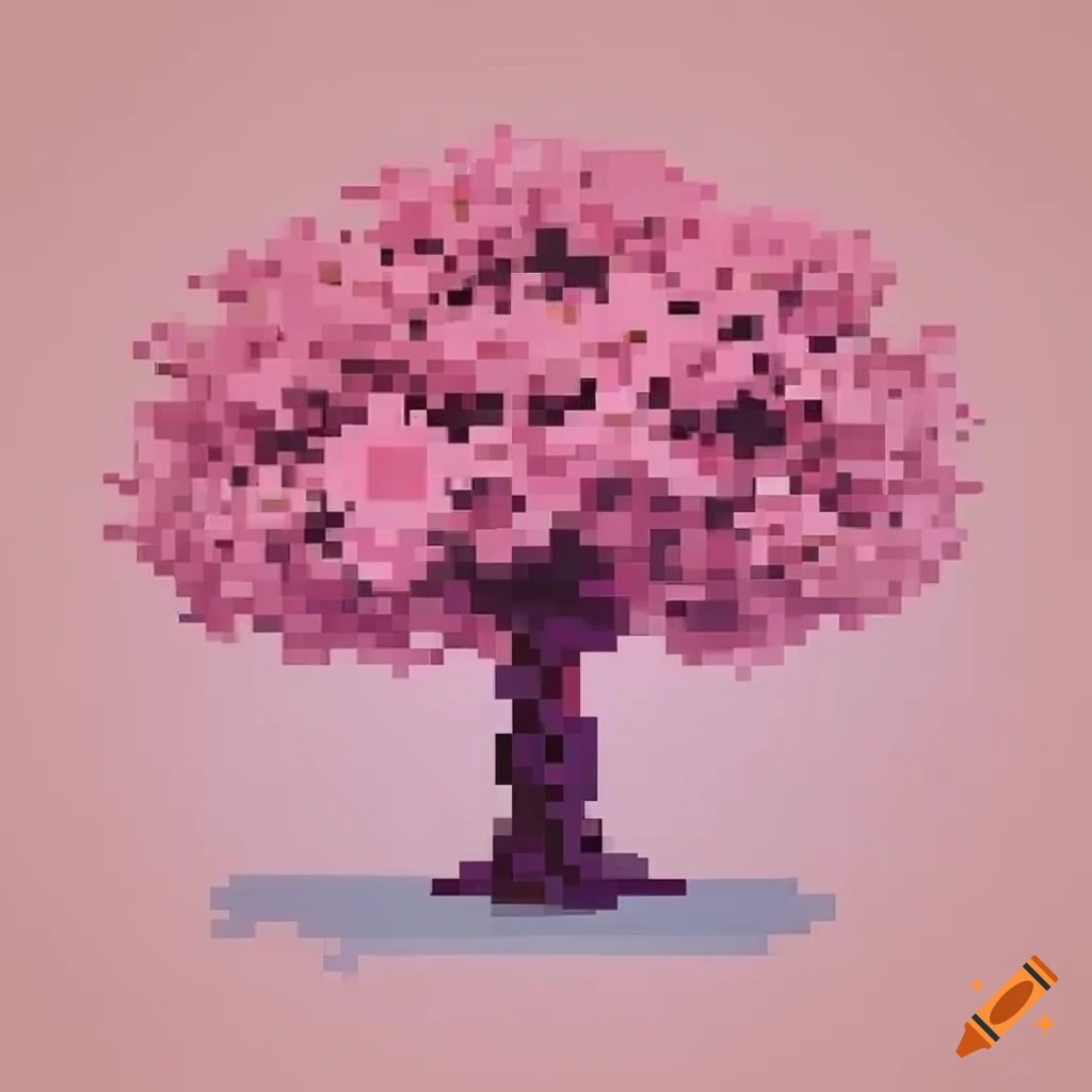 Pixelated blossom tree on Craiyon
