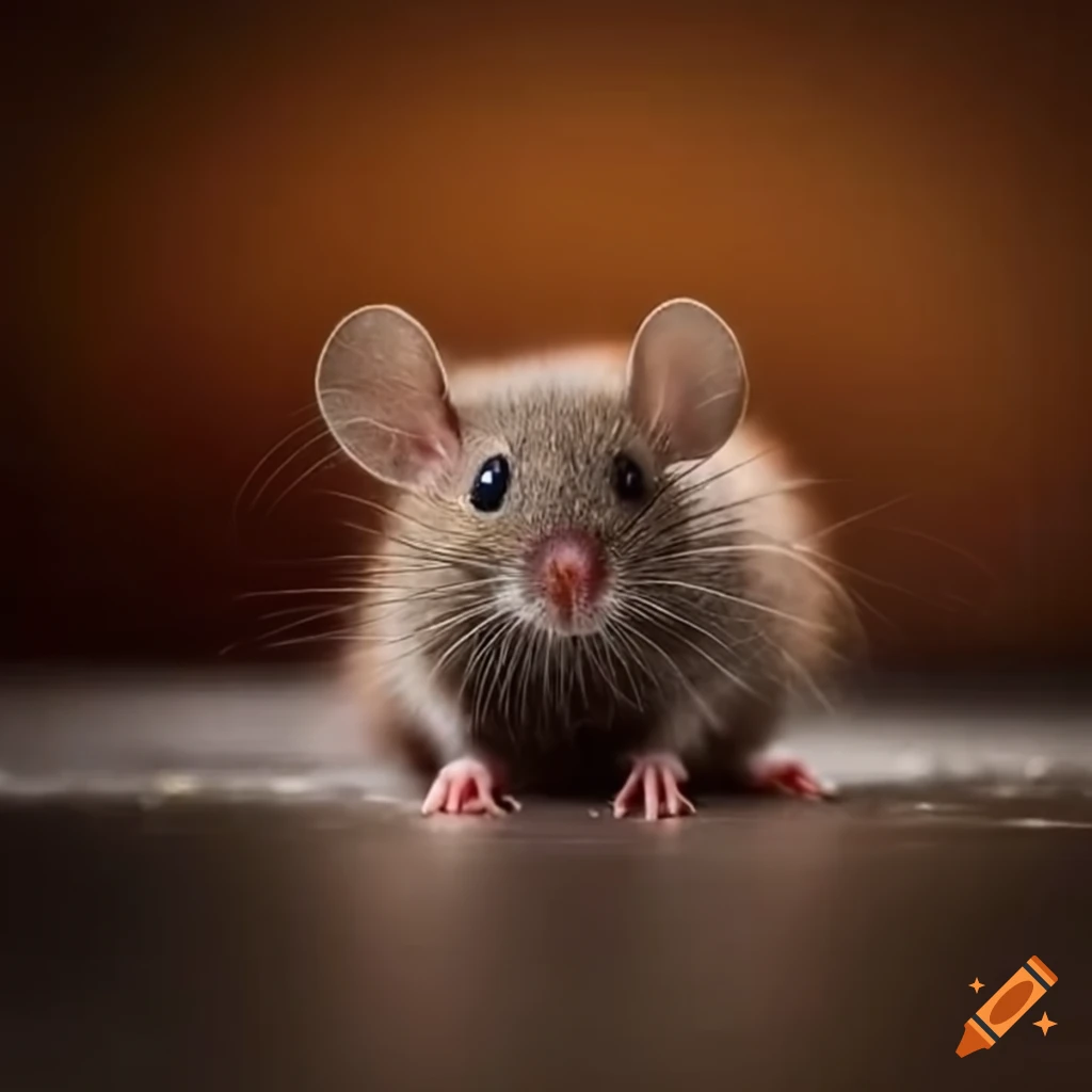 A mouse scurrying across a kitchen floor on Craiyon