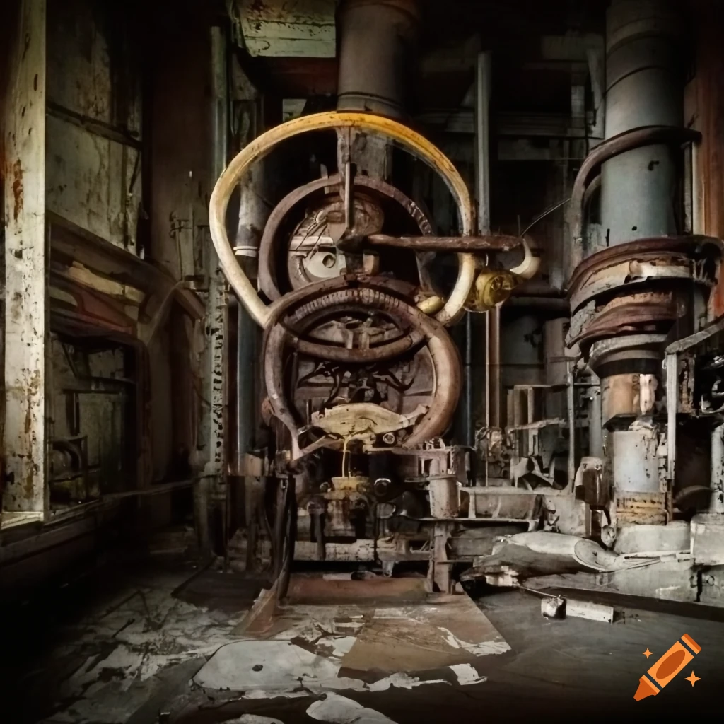 Factory inside electricity, generator, steampunk, lost places