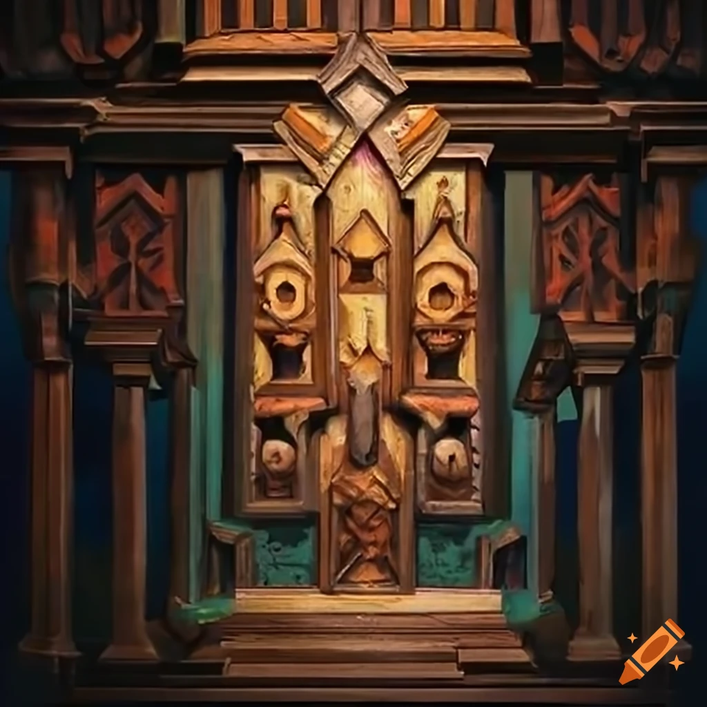 ‘architectural stave carving’-style, hd zelda game, sword shield ...