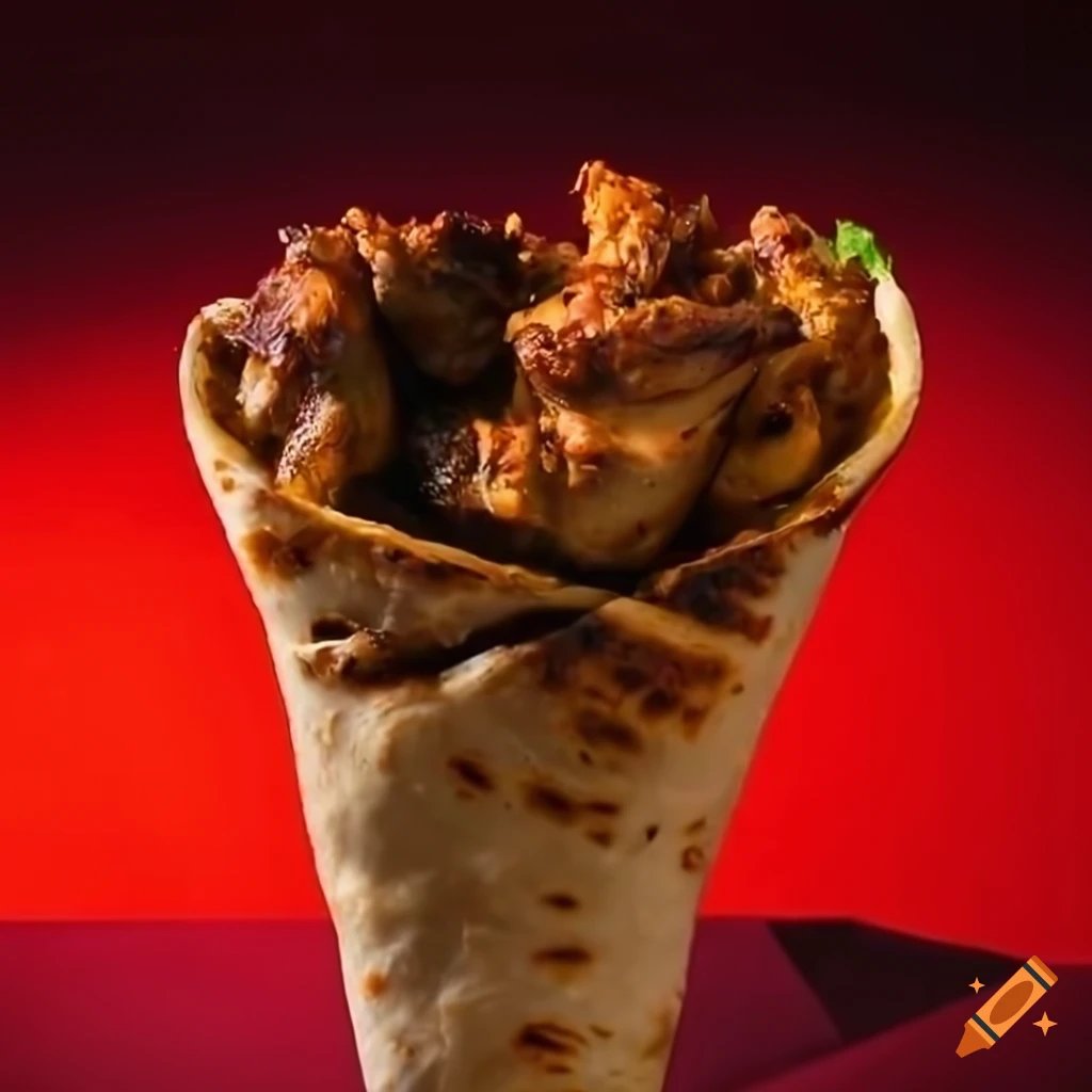 Classic chicken shawarma use red and black background