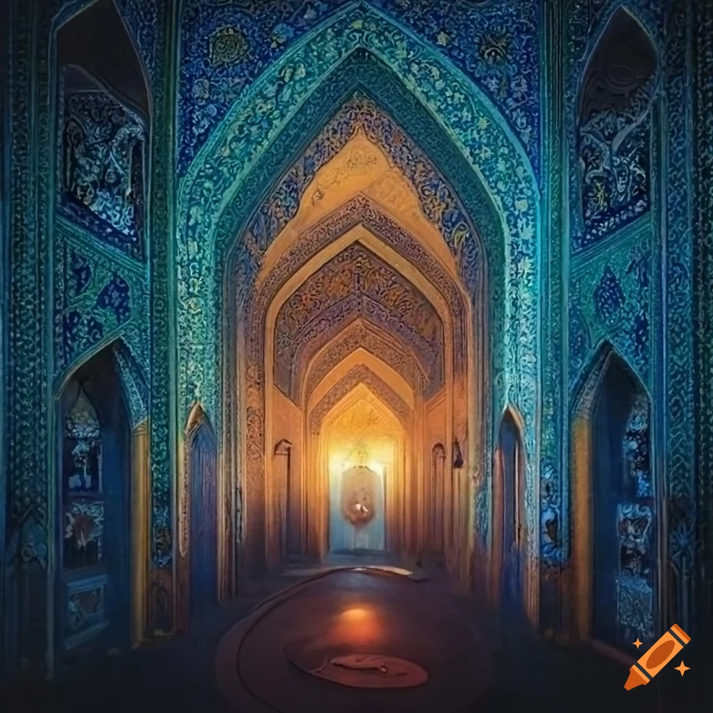 The symbol of the city of isfahan, combined in the server room, works ...