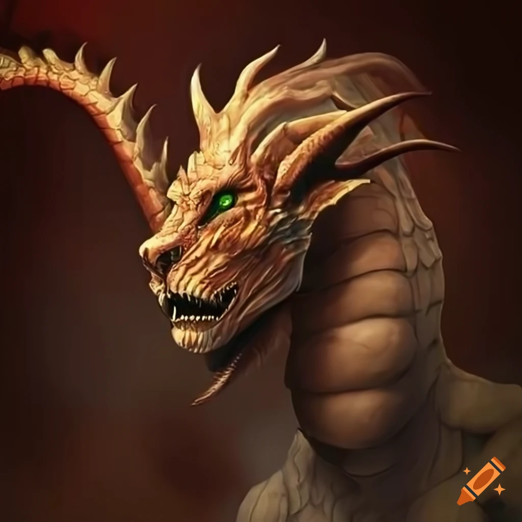 Fantasy humanoid dragon with lion features on Craiyon