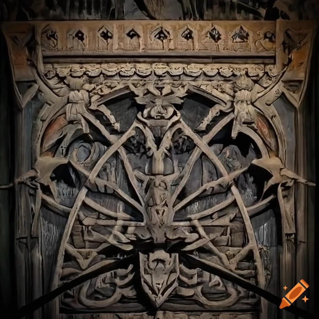 ‘Architectural Stave carving’-Style, hd Zelda game, sword and shield ...