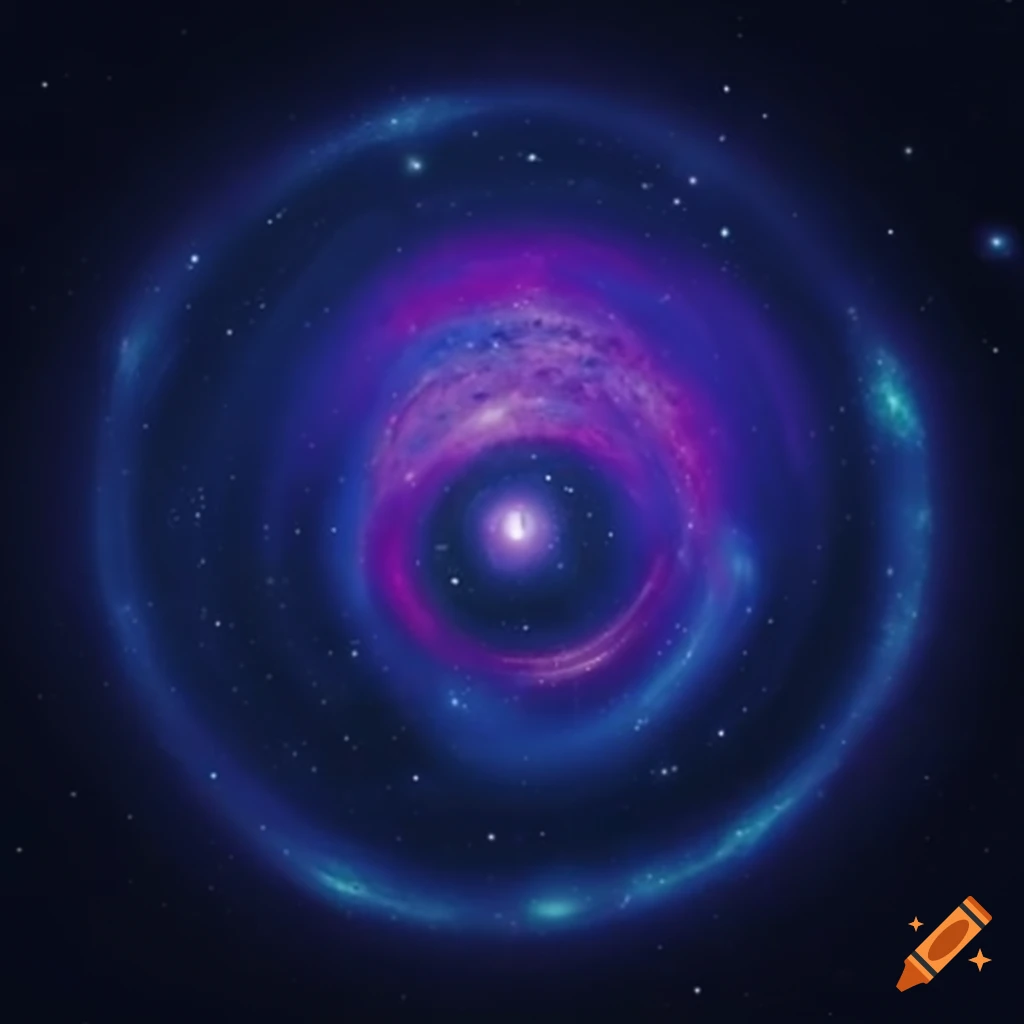 An oval made of a galaxy of stars