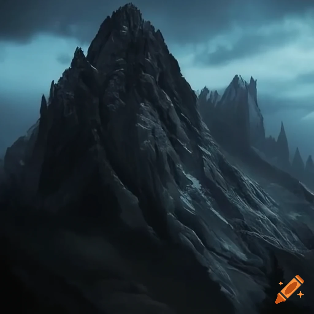 Scary rocky mountains on Craiyon