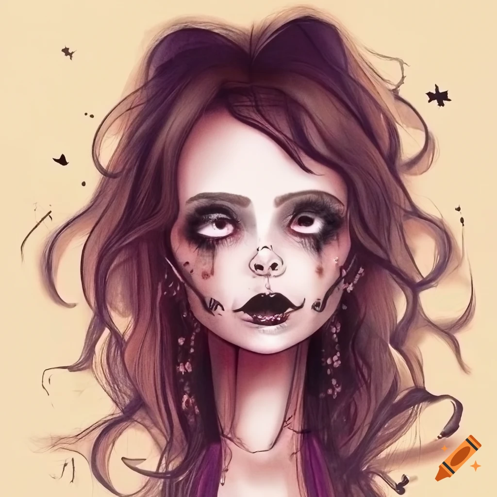 Halloween girl, scary, style like wednesday