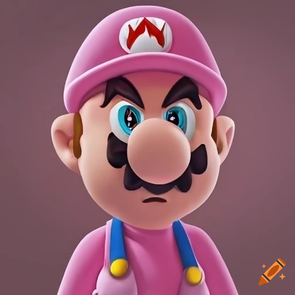 Angry pink mario on Craiyon