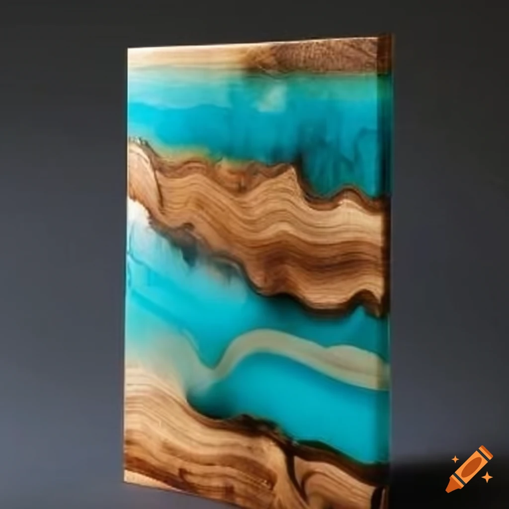 Index book, database, woodworking, wood and epoxy resin on Craiyon