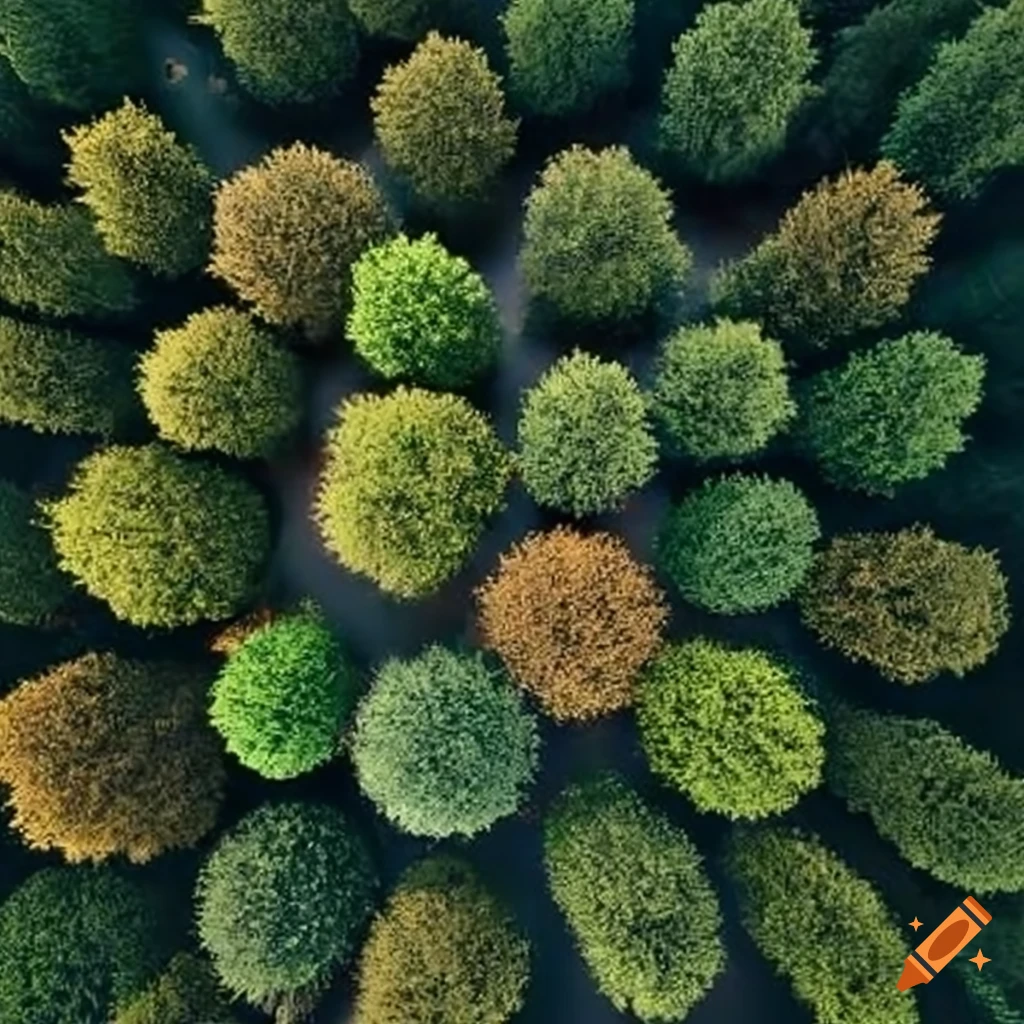 Circle of trees seen from above