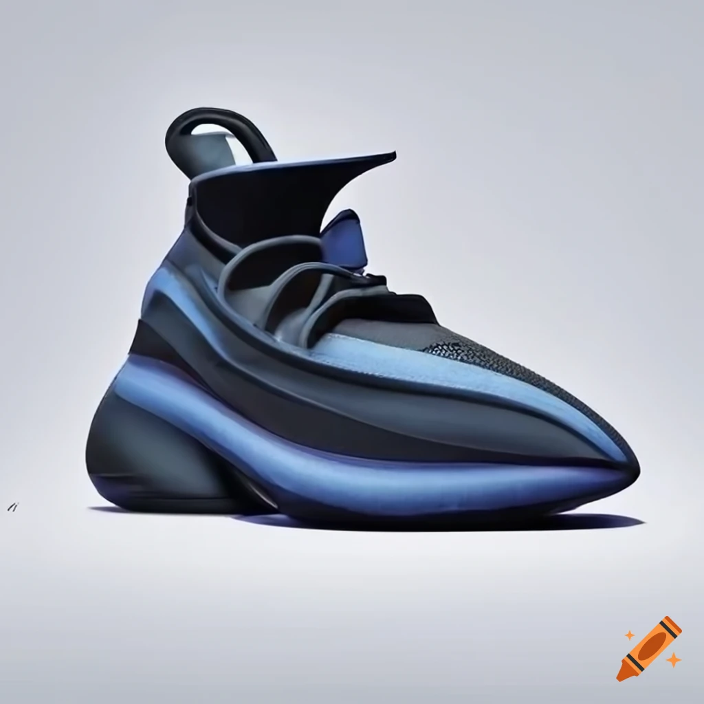 Side view. Bulky Futuristic laceless yeezy collaboration with Dingyun ...