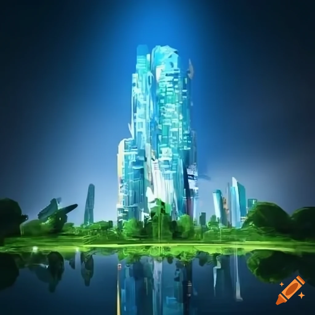 Futuristic city greenery concept