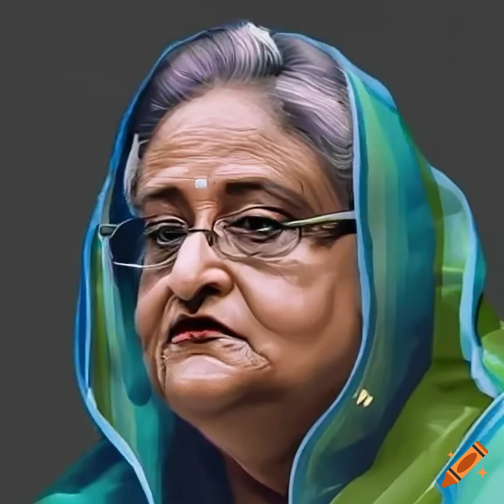 Viscous angry snarling spiteful sheikh hasina on Craiyon