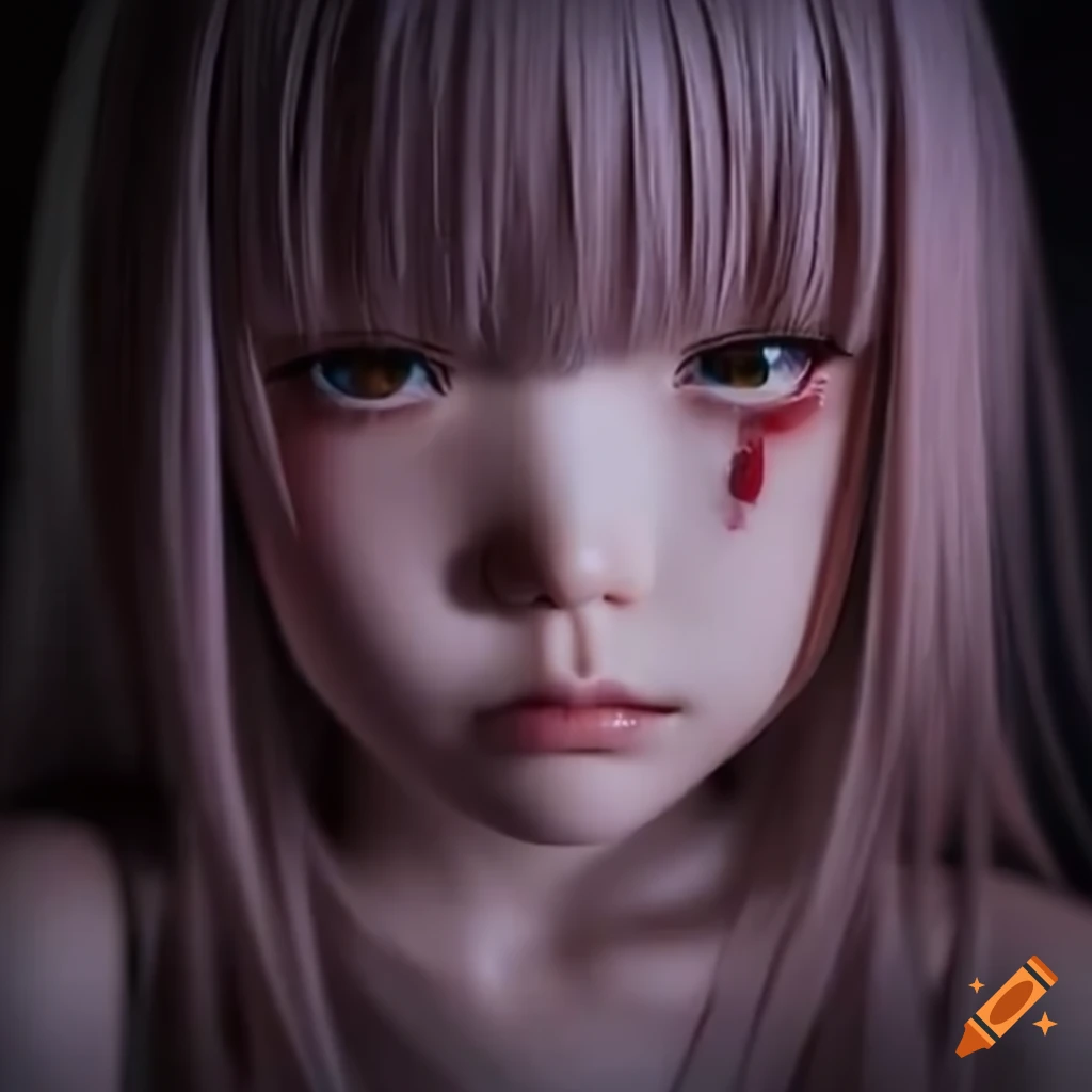Anime girl crying