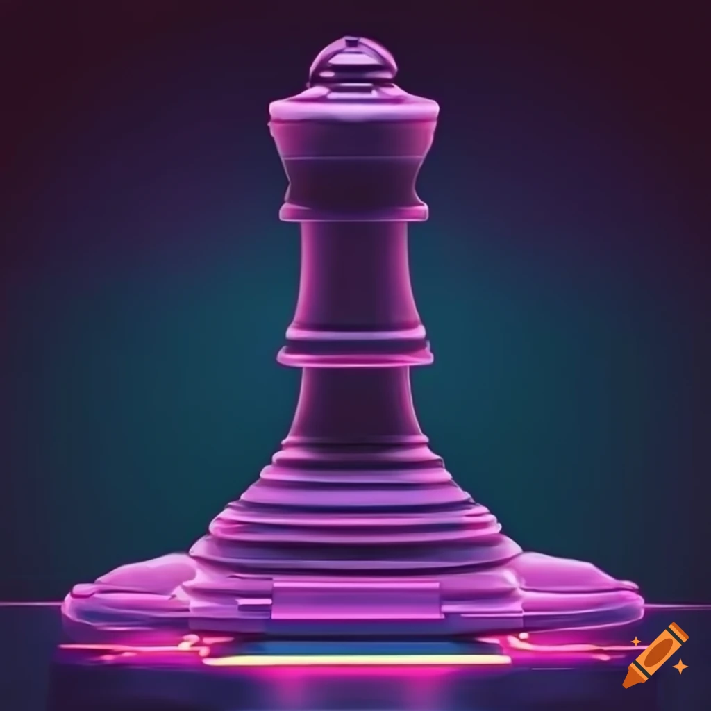 Original futuristic chess profile picture synthwave