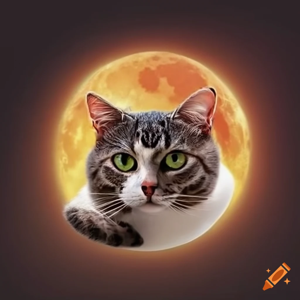 Cat in the moon on Craiyon