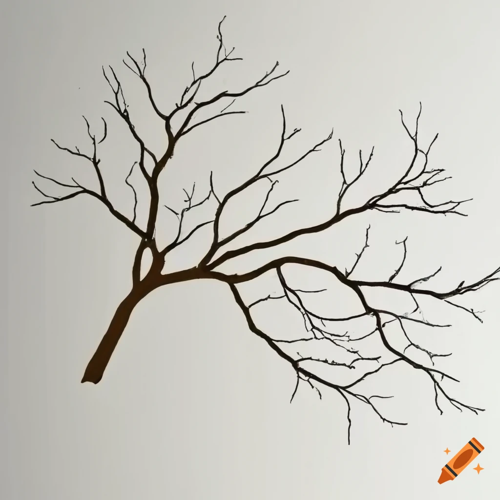 Tree branch flat without leafs